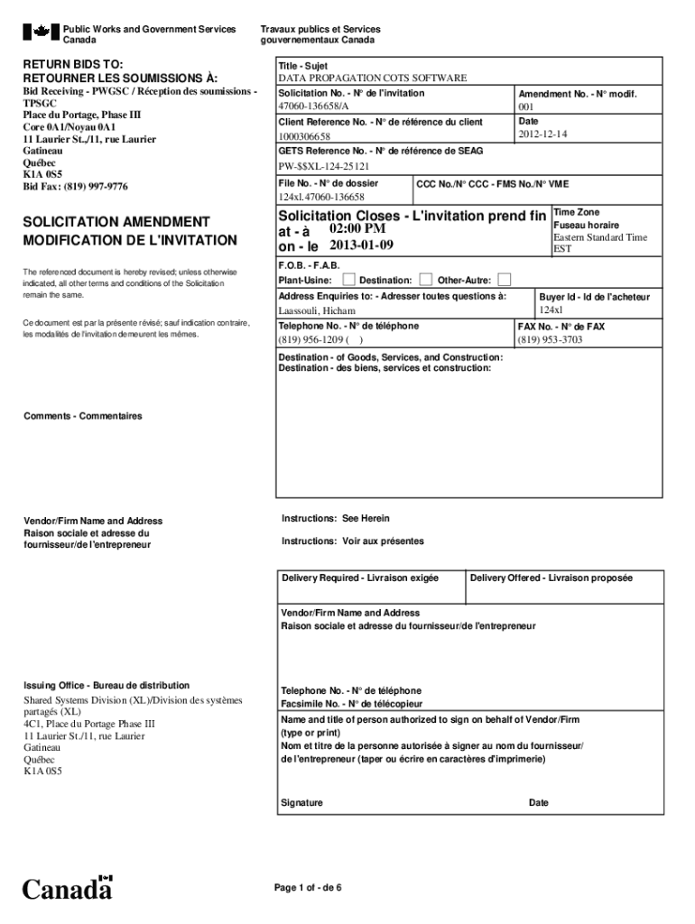 Fillable Online Title - Sujet OCFC2. Solicitation No. - N de l'invitation W /A. Client ... Fax ...