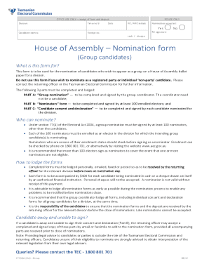 Fillable Online HA group nom form PartA Fax Email Print - pdfFiller