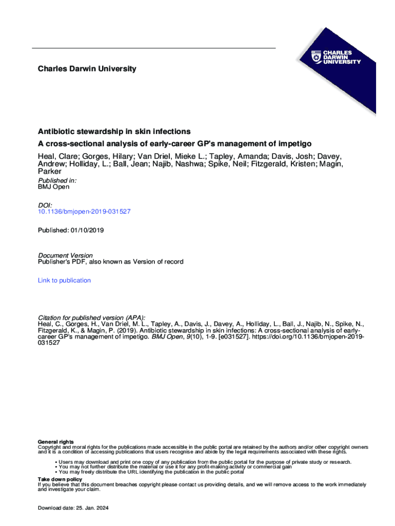 Fillable Online Antibiotic stewardship in skin infections: a cross-sectional ... Fax Email Print ...