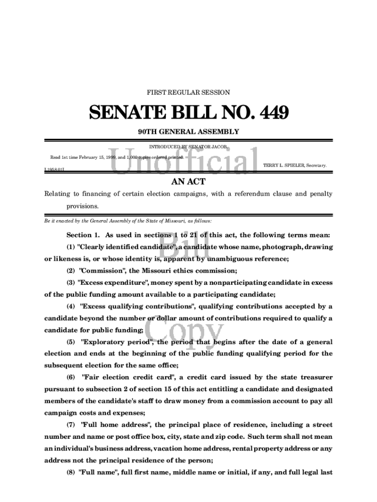 Fillable Online SENATE BILL NO. 449 Fax Email Print - pdfFiller