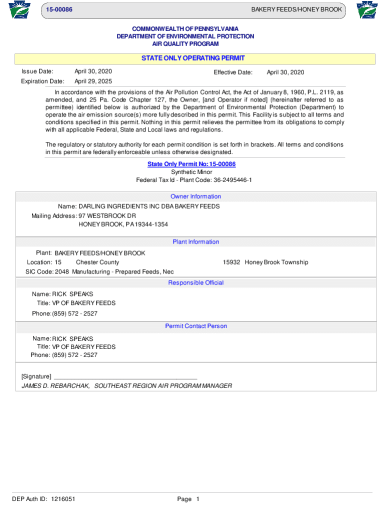 Fillable Online files dep state pa air pollution control act compliance ...