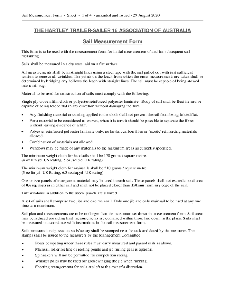 Fillable Online Sail Measurement Form Fax Email Print - pdfFiller
