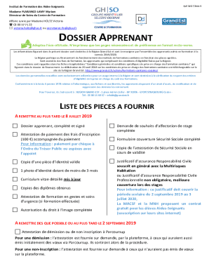 Remplissable En Ligne DOSSIER APPRENANT Fax Email Imprimer - pdfFiller