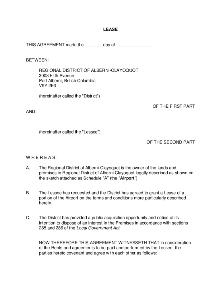 Fillable Online LEASE THIS AGREEMENT made theday of ... Fax Email Print - pdfFiller