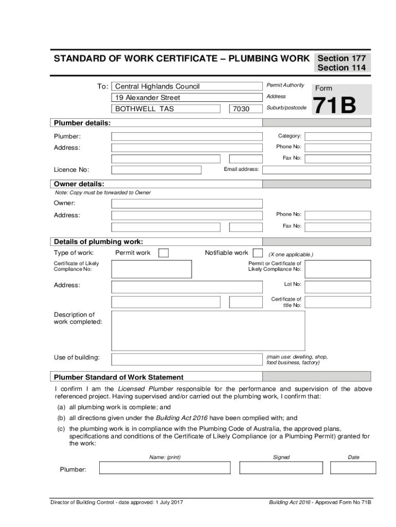 Fillable Online STANDARD OF WORK CERTIFICATE Fax Email Print - pdfFiller