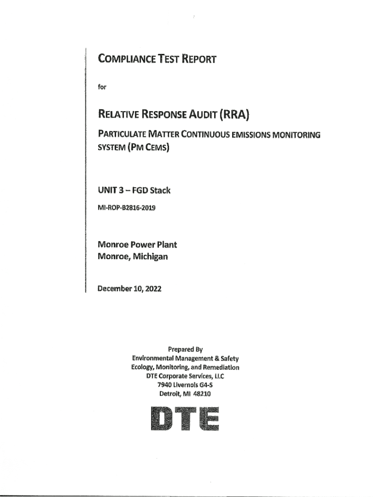 Fillable Online compliance test report - Department of Environmental ...