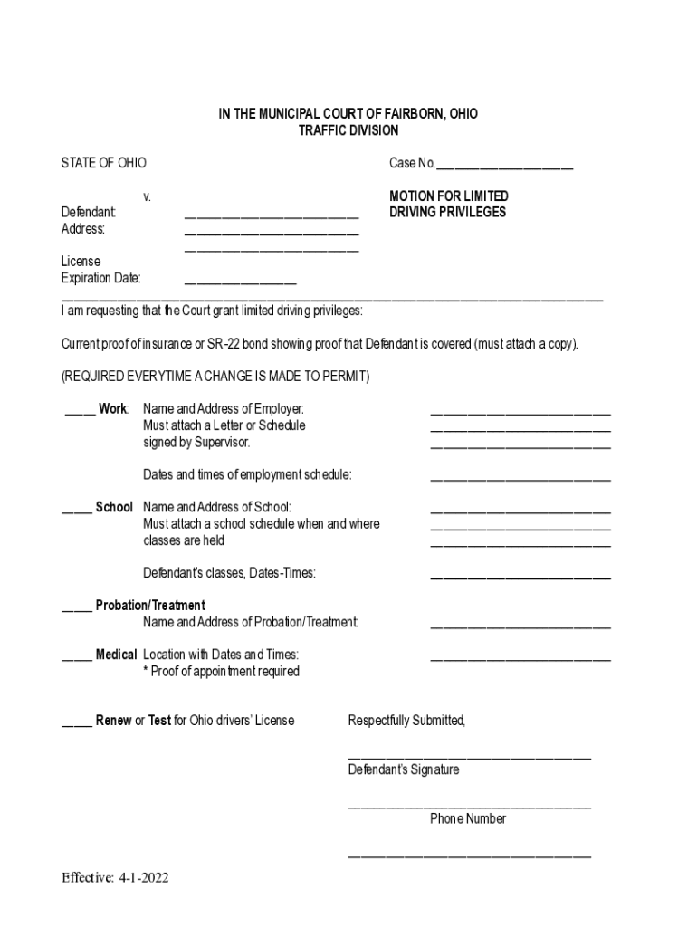 Fillable Online proof of insurance and motion must accompany this form ...