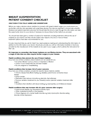 Fillable Online Breast implant checklist requirement: What you need to ...