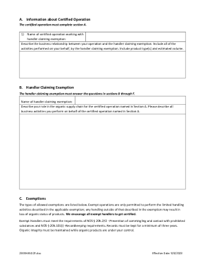 Fillable Online Exempt Handler Affidavit (EHA) Instructions Fax Email ...