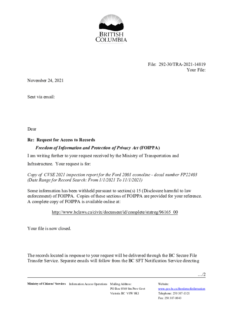 Fillable Online docs openinfo gov bc Copy of CVSE 2021 inspection ...