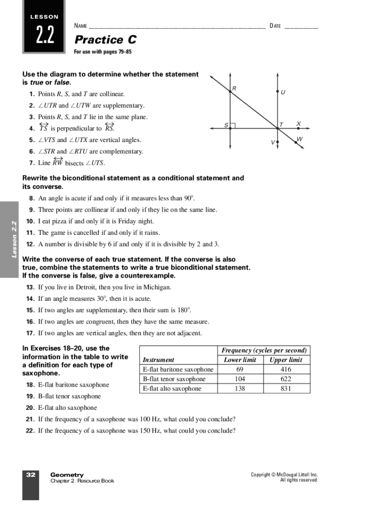 Fillable Online Lesson 2.3 Worksheet Fax Email Print - pdfFiller