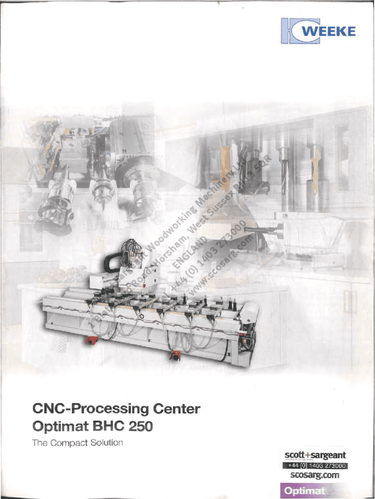 Fillable Online CNC-Processing Center Optimat BHC 250 Fax Email Print - pdfFiller