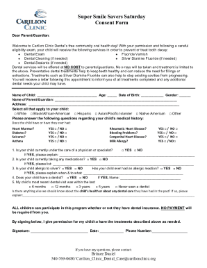 Fillable Online Sealant Day Consent Form Fax Email Print - pdfFiller