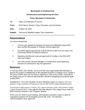 Fillable Online Intercounty Baseball League Team Agreement Fax Email ...