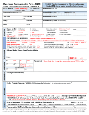 Fillable Online SBAR Nursing Example: Nurse-to-Physician Communication ...