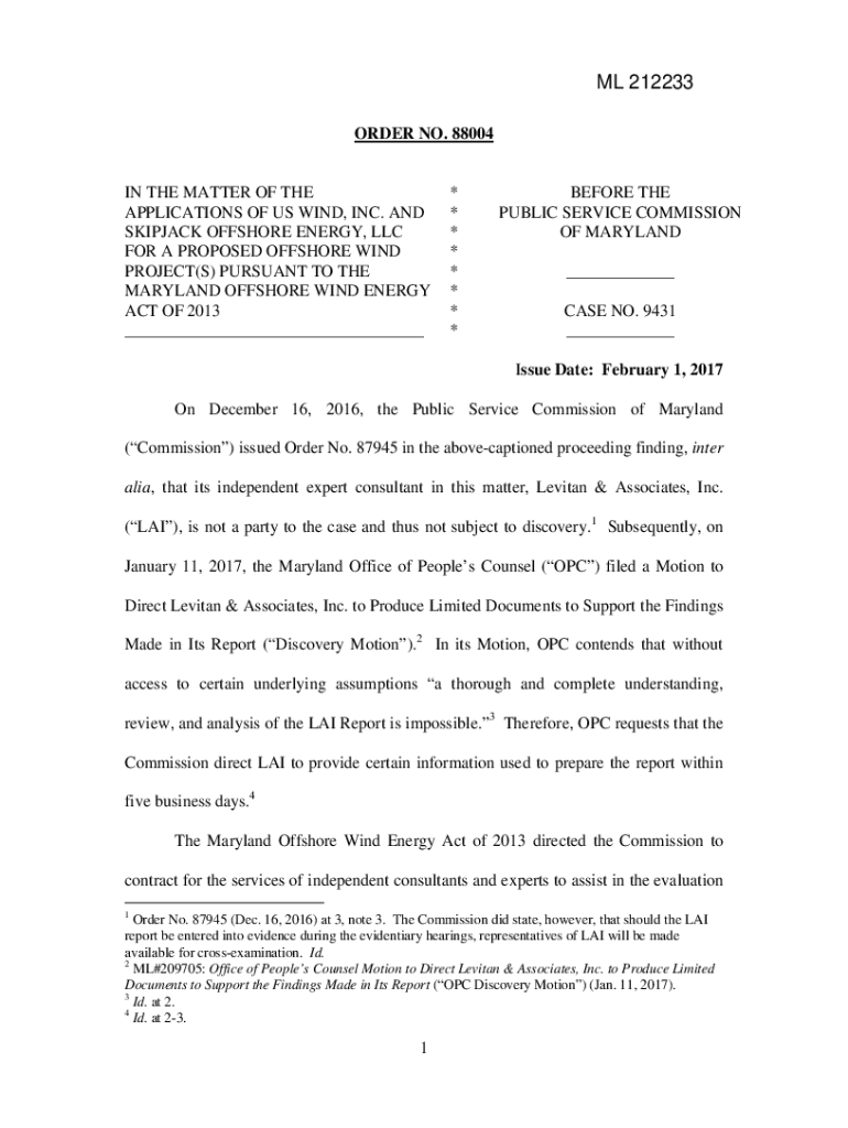 Fillable Online Maryland PSC denies Skipjack's Motion to Disqualify US ...