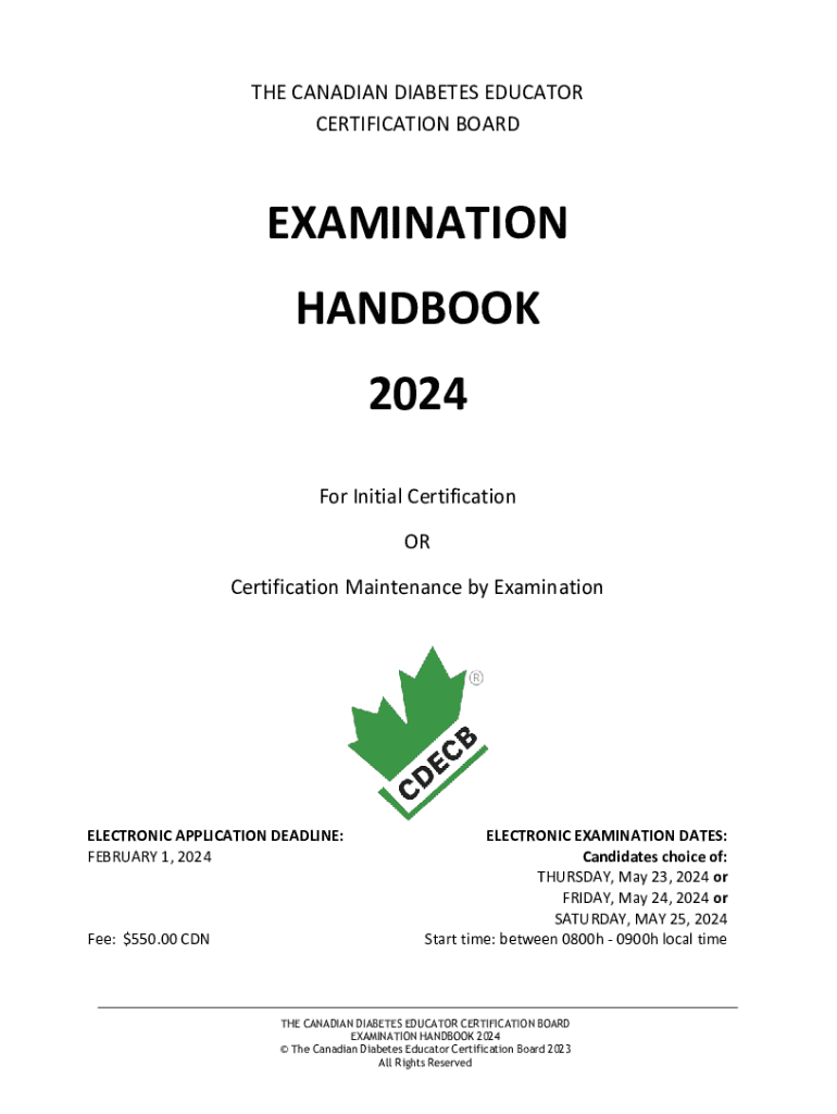 Fillable Online Important UpdatesYour Guide to Passing the CDE Exam Fax ...