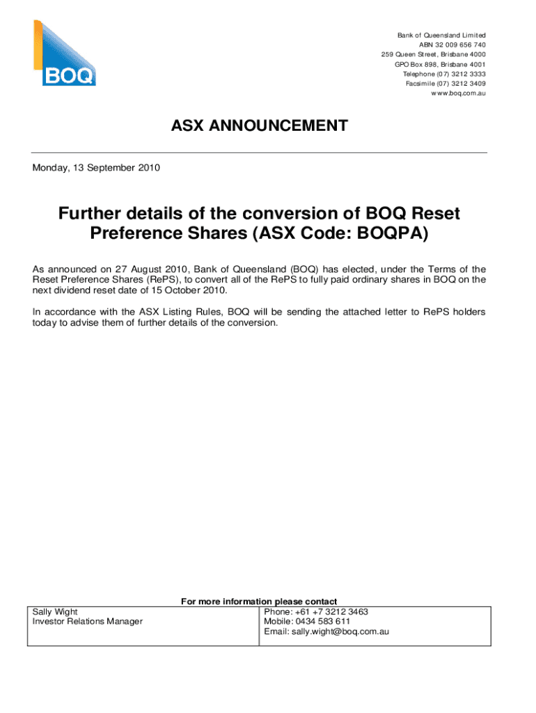 Fillable Online BOQ Personal BankingBank accounts, credit cards, home ...