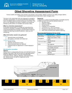 Fillable Online Shoreline Assessment Form. Shoreline Assessment Form ...