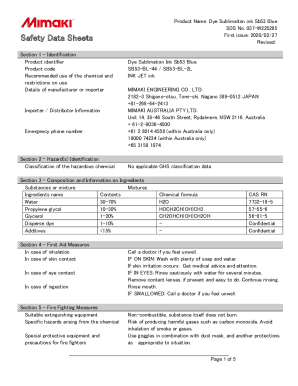 Fillable Online Safety Data Sheets (SDS) - AGHS (North American Only ...