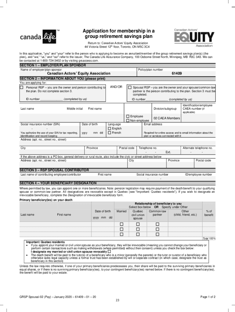 Fillable Online reciprocal agreement between canadian actors' equity ...