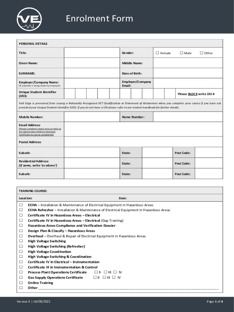 Fillable Online 6.5 Initial RTO Enrolment Form Fax Email Print - pdfFiller