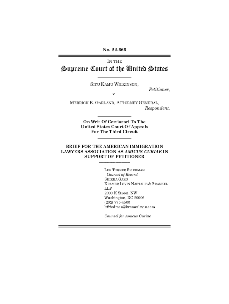 Fillable Online Situ Wilkinson v. Attorney General United States, No ...