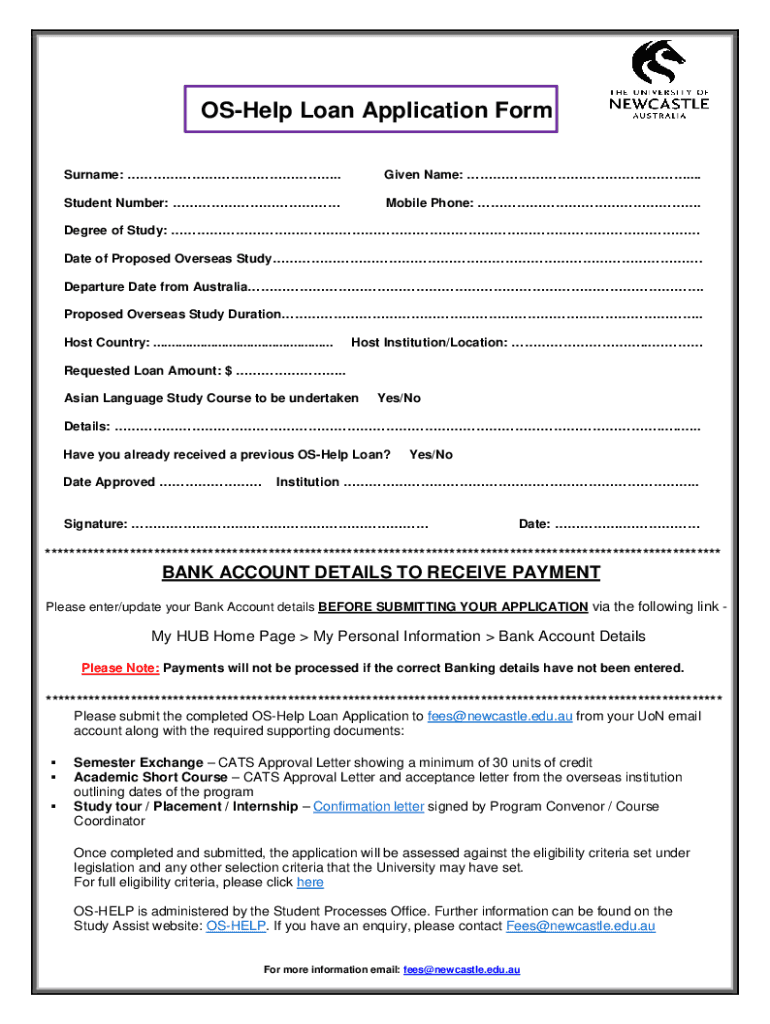 Fillable Online OS-HELP Loan Application and Payment Request Fax Email ...