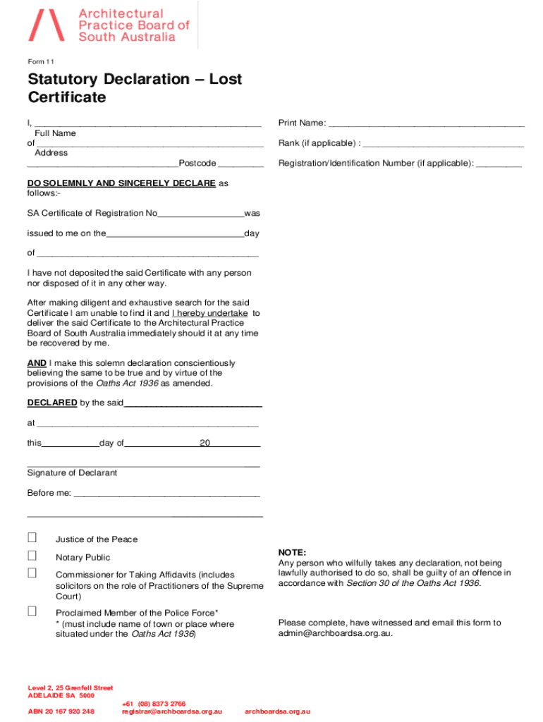 Fillable Online Affidavit of Lost Stock Certificate - Free Template Fax ...