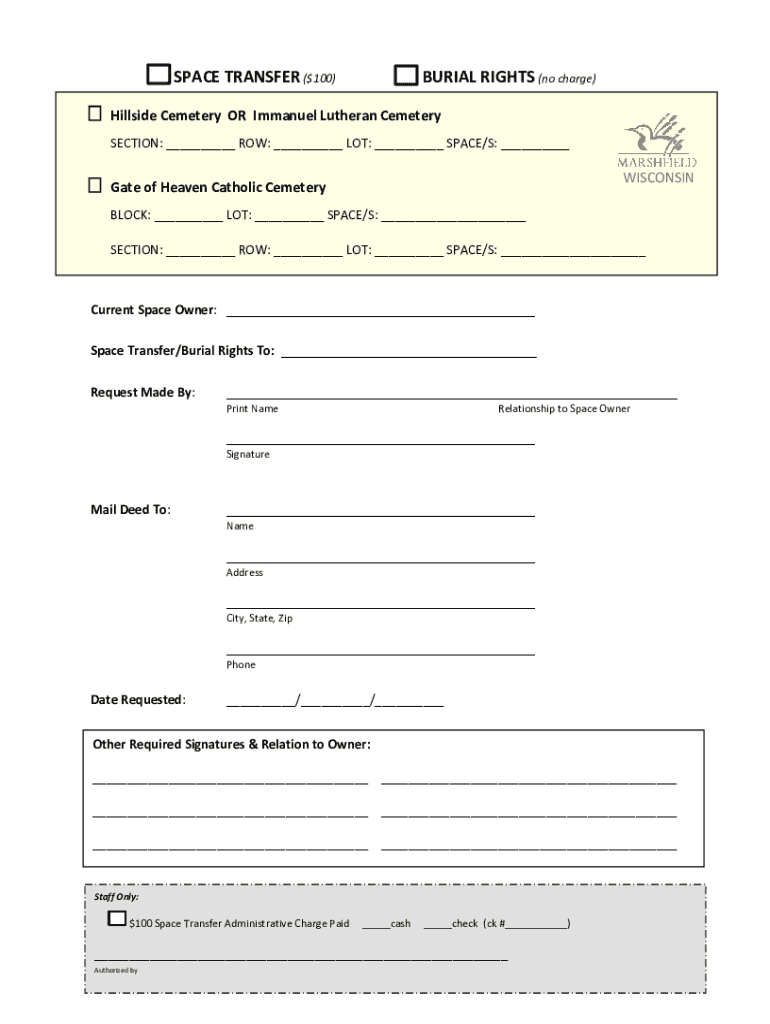 Fillable Online rules and regulations - Catholic cemeteries of Louisville Fax Email Print ...