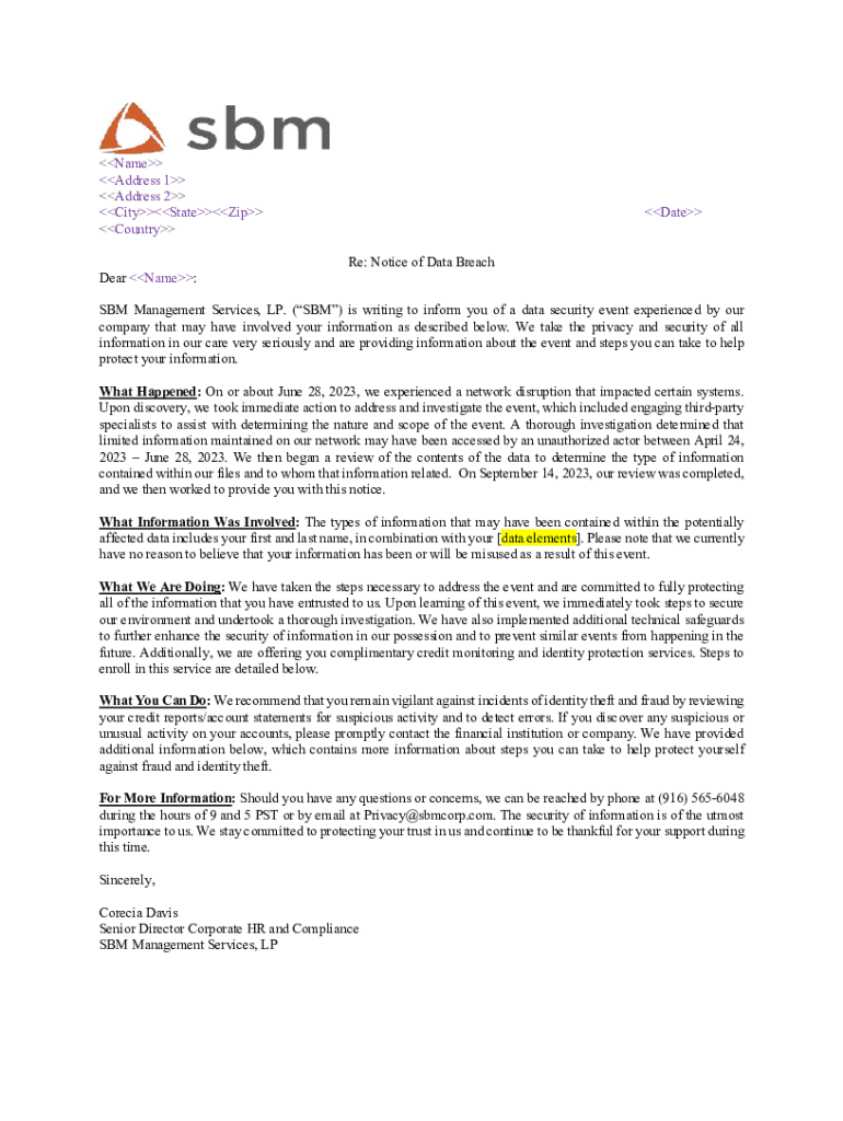 Fillable Online Apria HIPAA Notification Letter PDF Fax Email Print ...