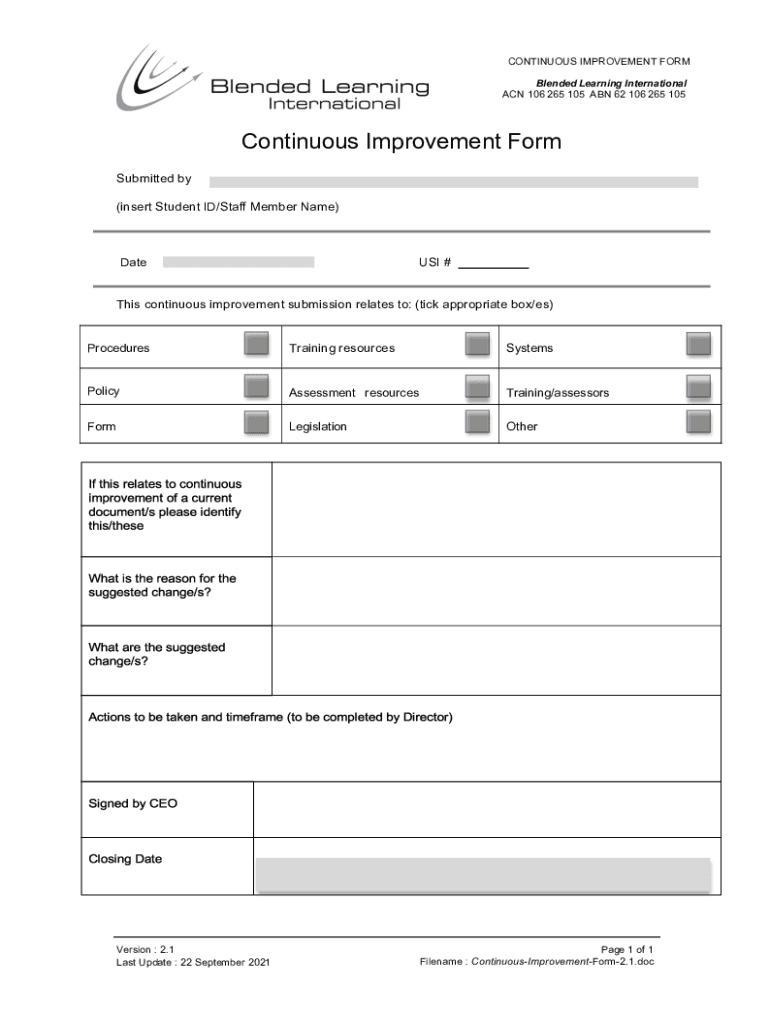 Fillable Online Continuous-Improvement-Form-V2.1.docx Fax Email Print ...