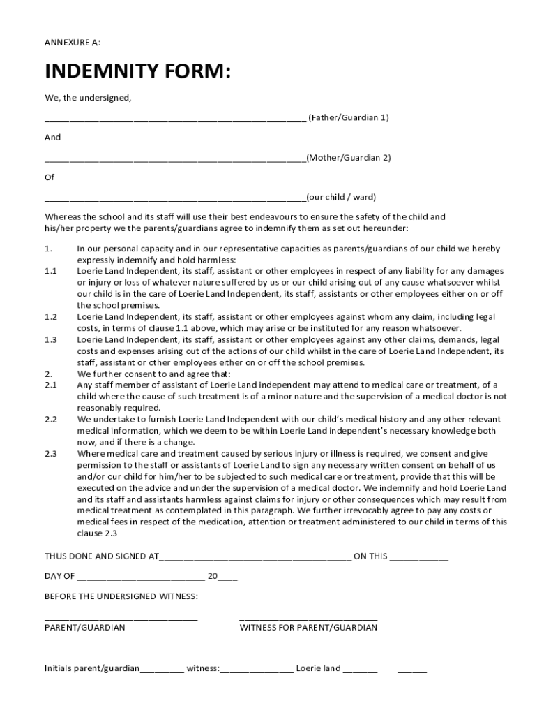 Fillable Online authorization and indemnity release agreement Fax Email ...