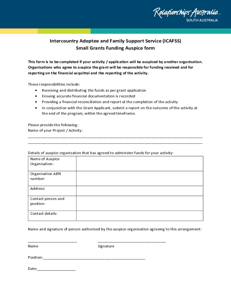 Fillable Online Intercountry Adoptee and Family Support Service (ICAFSS ...