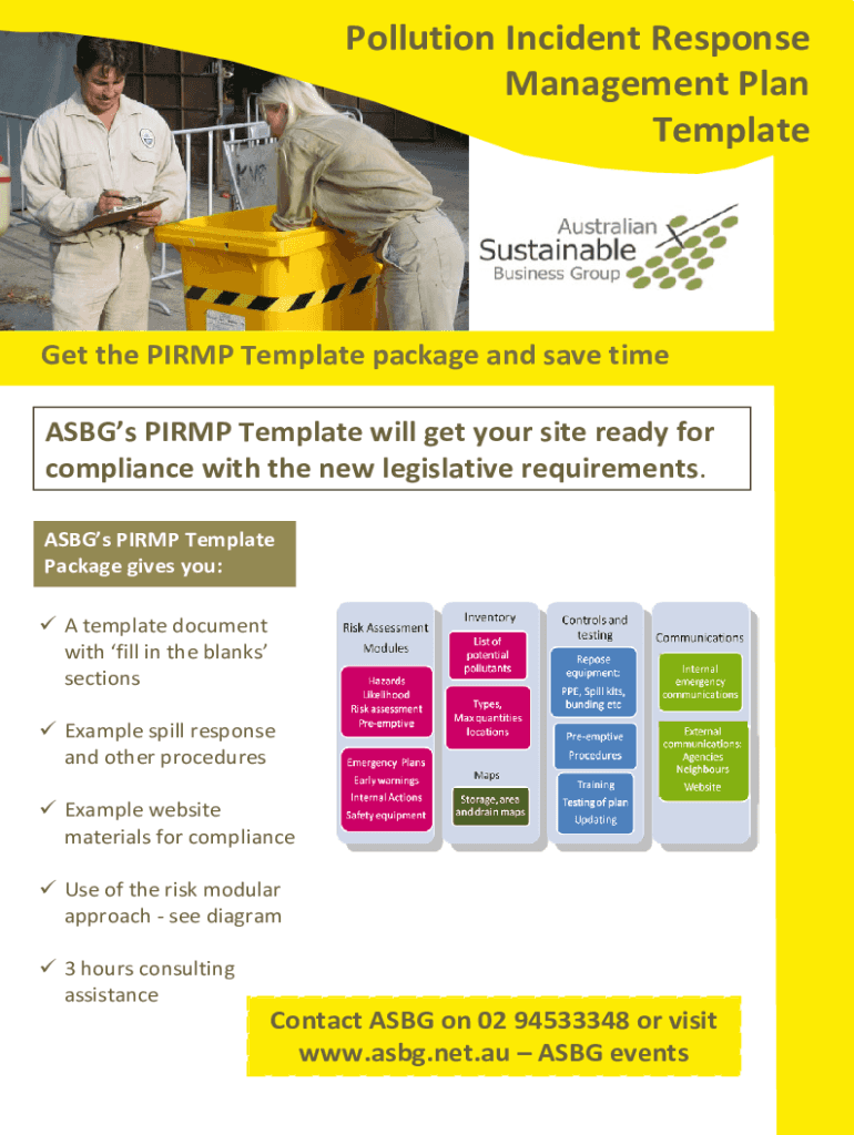 Fillable Online asbg net Guideline: Pollution Incident Response ...