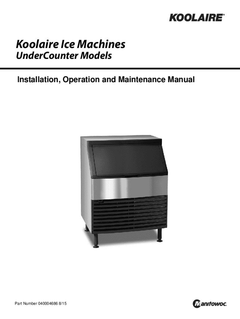 Remplissable En Ligne K Undercounter Installation, Operation Manual ...