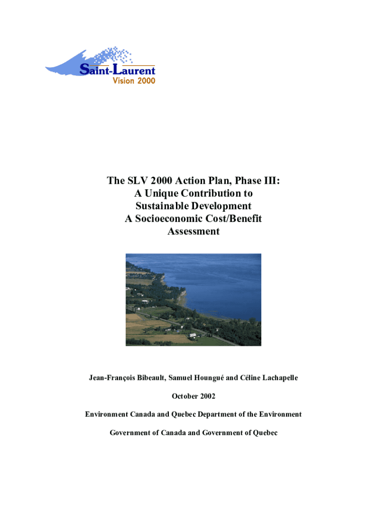 Fillable Online publications gc The SLV 2000 action plan, phase III : a ...