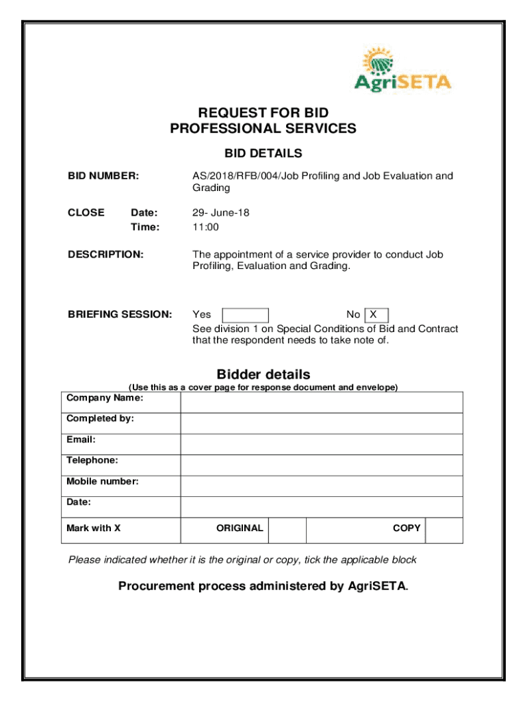 Fillable Online AS/2018/RFB/004/Job Profiling and Job Evaluation and ...