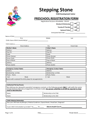 Fillable Online Stepping-Stone-Registration-Form 18.pdf Fax Email Print ...