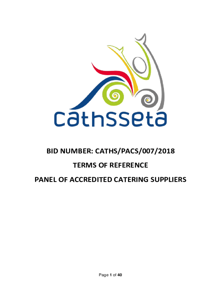 Fillable Online cathsseta org terms of reference panel of accredited ...