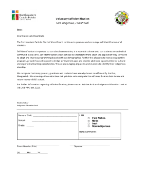 Fillable Online Voluntary Self Identification I am Indigenous, I am ...