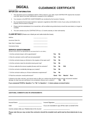 Fillable Online Clearance Certificate.pdf Fax Email Print - pdfFiller