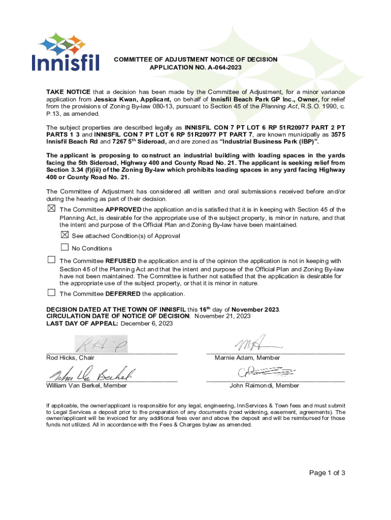 Fillable Online NOTICE OF MINOR VARIANCE APPLICATION AND PUBLIC ... Fax ...