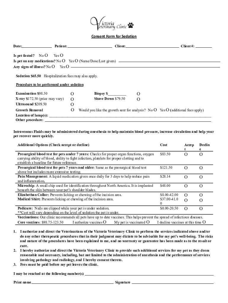 Fillable Online Sedation Consent Form.docx Fax Email Print - pdfFiller