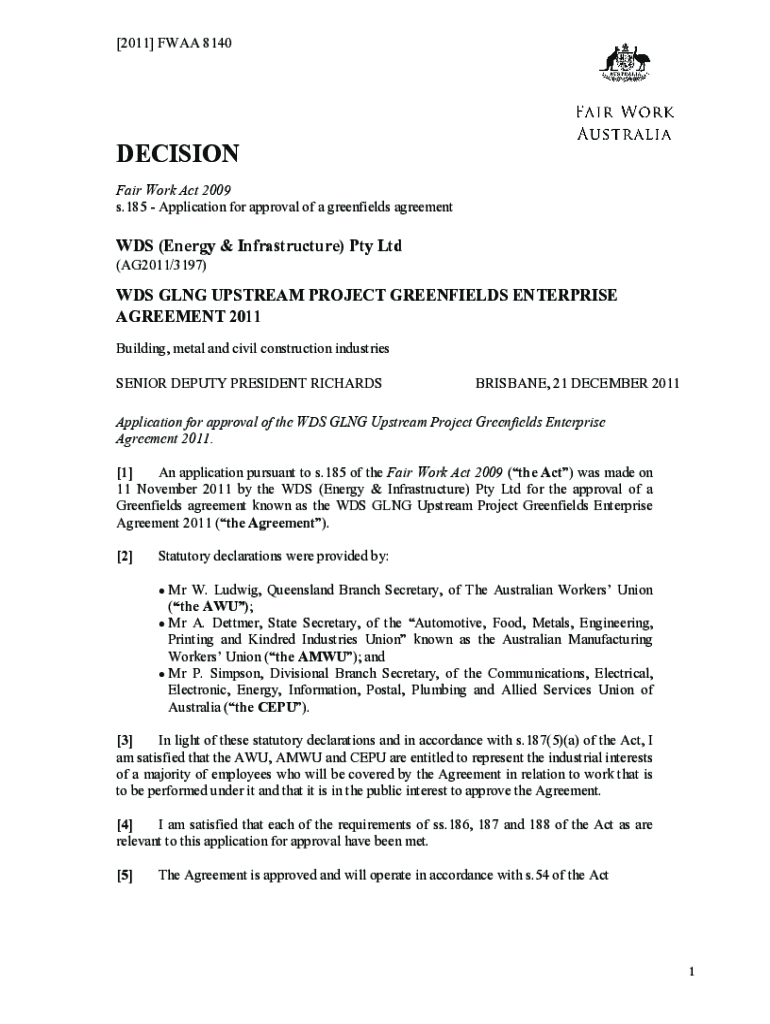 Fillable Online WDS GLNG Upstream Project Greenfields Enterprise ...