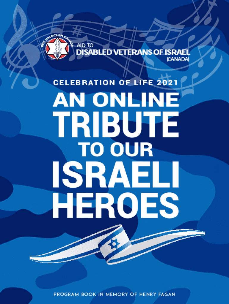 Fillable Online 2021 Online Tribute to our Israeli Heroes Fax Email ...