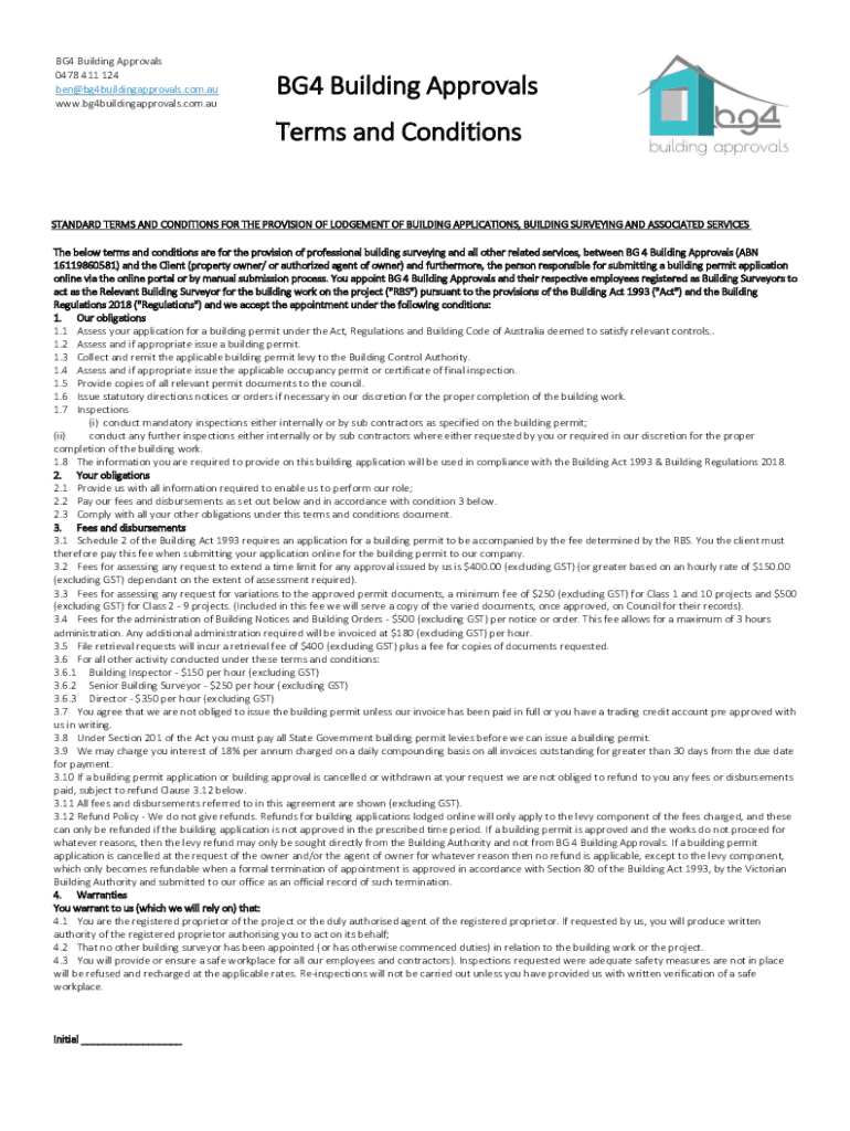 Fillable Online Building approvals and inspections Fax Email Print ...