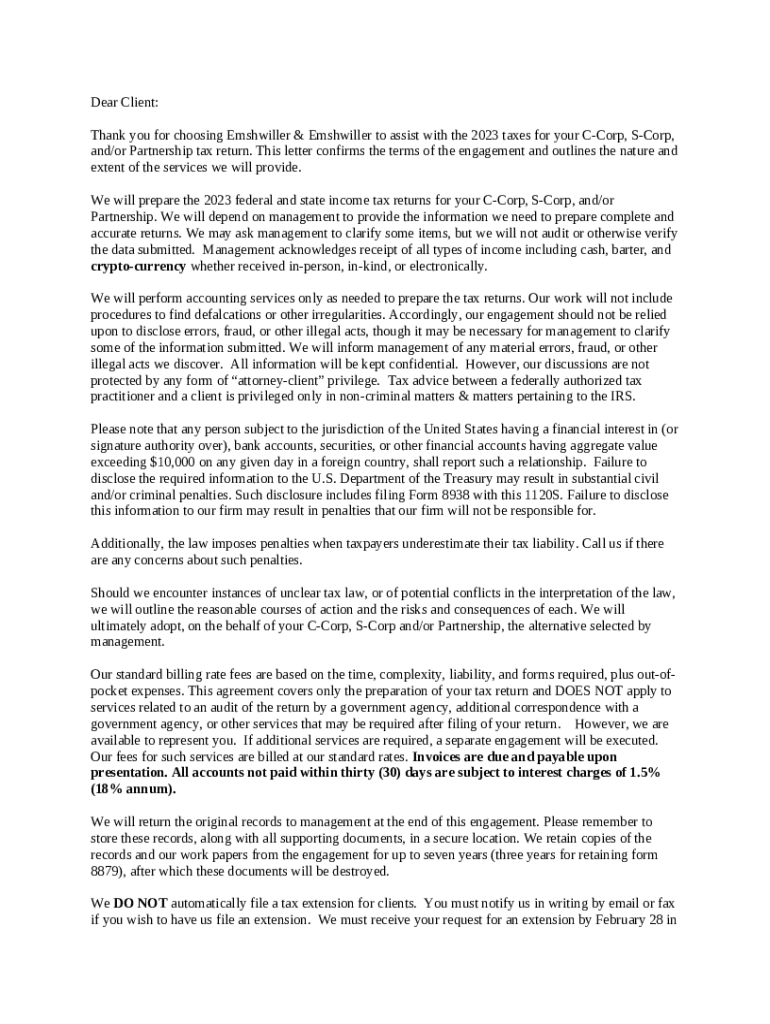 Tax Engagement Letter Sample with Examples in Pdf & Word Doc Template ...