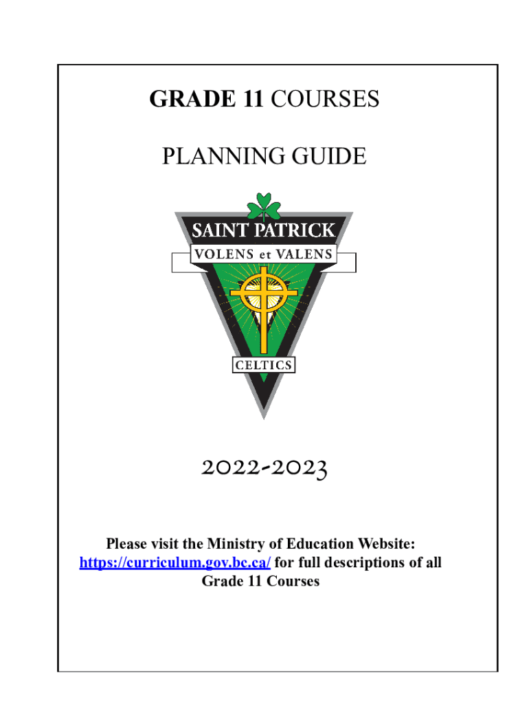 Fillable Online Grade 11 Courses Planning Guide.docx Fax Email Print ...