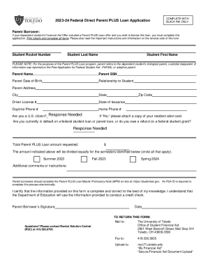 Fillable Online pnsp federal direct parent plus loan application ...